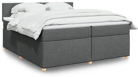 Box spring postel s matrací tmavě šedá 200x200 cm textil 3286781