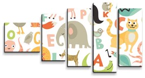 Sablio Obraz - 5-dílný Zoo abeceda - 100x60 cm