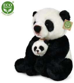 Plyšová panda s mládětem 27 cm ECO-FRIENDLY