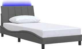 Rám postele bez matrace Hanko tmavě šedá 100 x 200 cm textil 3310441