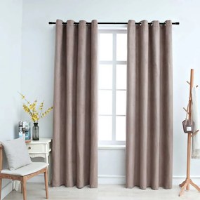 Zatemňovací závěsy s kovovými kroužky 2 ks taupe 140 x 245 cm 134478