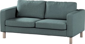 Potah na pohovku IKEA  Karlstad 2-místná, nerozkládací, krátký barva modrá látka pletený vzor