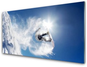Obraz na skle Snowboard Sport Sníh Zima 100x50 cm
