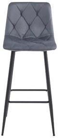 Sametová barová židle Bari tmavě šedá