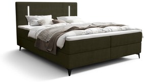 Manželská postel 180 cm Ortega Bonell (olivová zelená) (s roštem, s úl. prostorem) (s LED osvětlením). 1082638