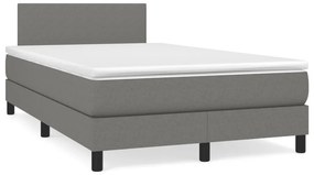 Box spring postel s matrací a LED tmavě šedá 120x190 cm textil 3270026