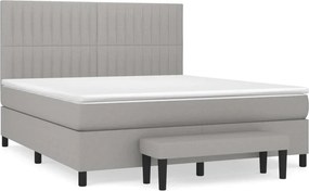 Box spring postel s matrací světle šedá 180 x 200 cm textil 3136773