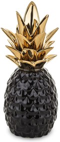 Černý ananas se zlatými listy 22 cm 140608