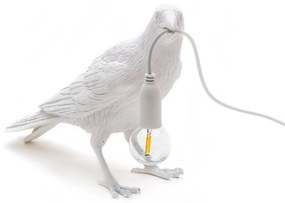 LED deko terasové světlo Bird Lamp, čekající, bílá