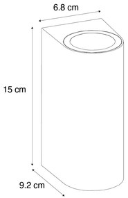 Moderní venkovní nástěnné svítidlo bílé plastové oválné 2-světlo - Baleno
