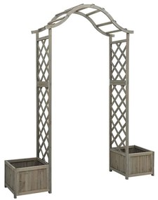 Zahradní pergola s truhlíky šedá masivní jedle 316392