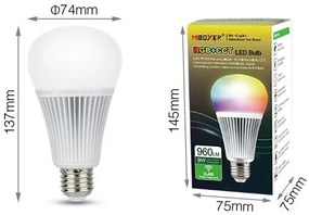 LED Solution Mi-Light MiBoxer RF LED žárovka RGB+CCT 9W E27