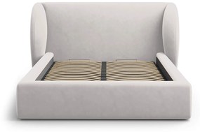 Čalouněná postel milany s úložným prostorem 180 x 200 cm světle šedá MUZZA