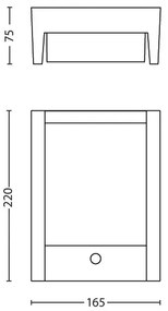 Philips 16461/93/P3 - LED Venkovní svítidlo se senzorem ARBOUR LED/6W IP44