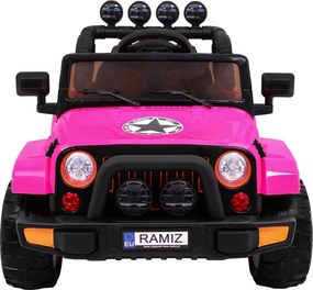 Ramiz Dětské terénní auto Full Time 4WD růžové na dálkové ovládání + pohon 4x4 + LED audio + úložný prostor