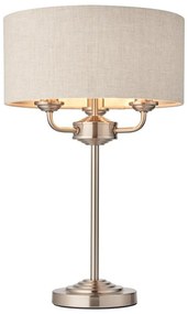 Endon 94369 - Stolní lampa HIGHCLERE 3xE14/18W/230V béžová/matný chrom