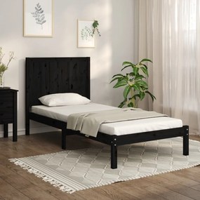 vidaXL Rám postele masivní borovice 90 x 190 cm jednolůžko [3105697] Barva: Černá
