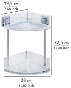 WENKO 22690100-Rohový regál VACUUM-LOC QUADRO ED 28x32,5 cm stříbrná/lesk. chrom