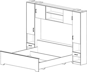Postel s úložnými prostory Vendy 82 180x200 cm