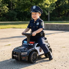 Costway Policejní auto pro batolata Auto s blikajícími světly
