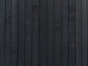 Bambusový koš s víkem černý SANNAR Beliani