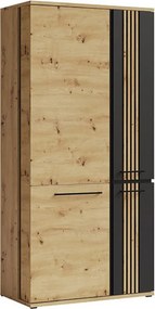 MOLTO c | šatní skříň ML1 s policemi a šatní tyčí | 93 cm | artisan/černá