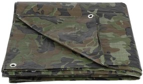 Plachta Tarpaulin khaki maskáčová 3x5m, 80g/m2