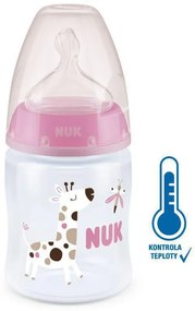 NUK First Choice láhev s kontrolou teploty 150 ml Růžová žirafa