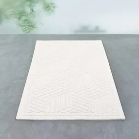 Spirella CUBO koupelnová předložka 50 x 80 cm bílá / bavlna / protiskl