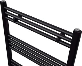 Černý žebříkový radiátor na ručníky rovný ústřední topení 600x1160 mm 141908