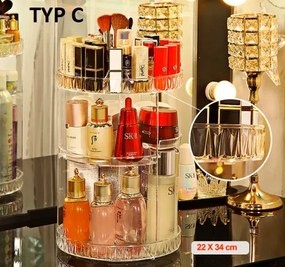 Velké transparentní otočné organizéry na kosmetiku Varianta: TYP C