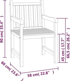 vidaXL 4dílný zahradní jídelní set masivní teakové dřevo [3157166]