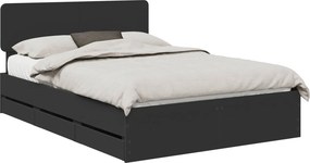 Rám postele se zásuvkou Černý 150 x 200 cm Dřevěný materiál 3412172