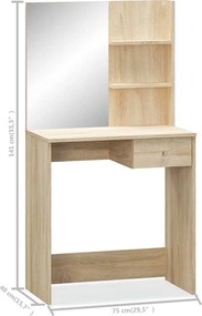 vidaXL Toaletní stolek dřevotříska 75 x 40 x 141 cm [244862] Barva: Bílá