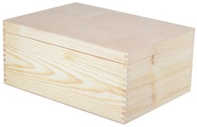 Dřevěná krabička s víkem - 35 x 25 x 15 cm, přírodní