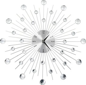 vidaXL Nástěnné hodiny se strojkem Quartz 50 cm moderní design [50642] Barva: stříbrná a černá