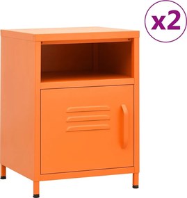 vidaXL Noční stolky 2 ks 35 x 35 x 51 cm ocel [3095217] Barva: orange