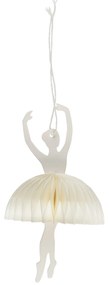 Ib Laursen Papírová vánoční ozdoba Ballerina Releve position White 14 cm, bílá barva, papír