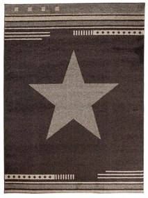 Kusový koberec Hvězda tmavě hnědý 2 140x190cm