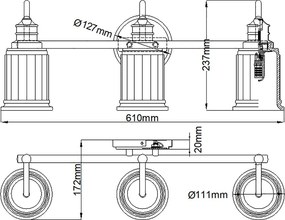 Koupelnové světlo nad zrcadlo Elstead SWELL 3 chrom 3×G9