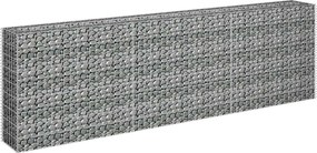 Gabionový vyvýšený záhon pozinkovaná ocel 270 x 30 x 90 cm 145639