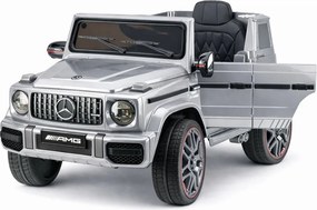 LEAN CARS Elektrické autíčko Mercedes AMG G 63 stříbrné lakované
