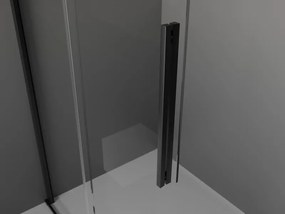Mexen Velar L, posuvná sprchová zástěna Walk-in 100 x 200 cm, 8mm šedé sklo, černá matná, 871-100-003-43-70