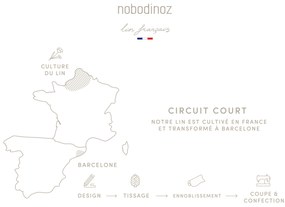 Nobodinoz Lin français chrastítko Bird Off White