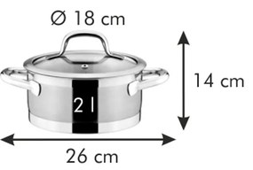 Kastrol PRESIDENT s poklicí ø 18 cm, 2,0 l