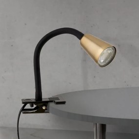 Orion - Flexibilní stolní lampa s klipem DOTTY 1xGU10/10W/230V mosaz/černá