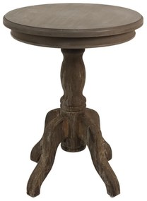 Hnědý retro dřevěný odkládací stolek Mystique – 50x65 cm