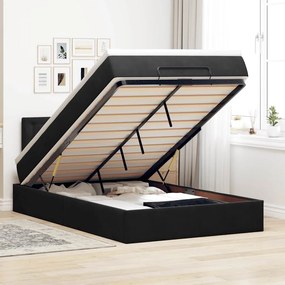 Osmanská postel s matrací &amp; LED černá 120x190cm samet 3312754