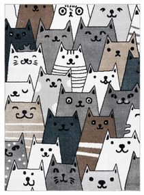 Dětský kusový koberec Kočky šedý 180x270cm
