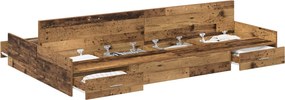 Rám postele s úložným prostorem s čelo Staré dřevo 120 x 190 cm 3335331